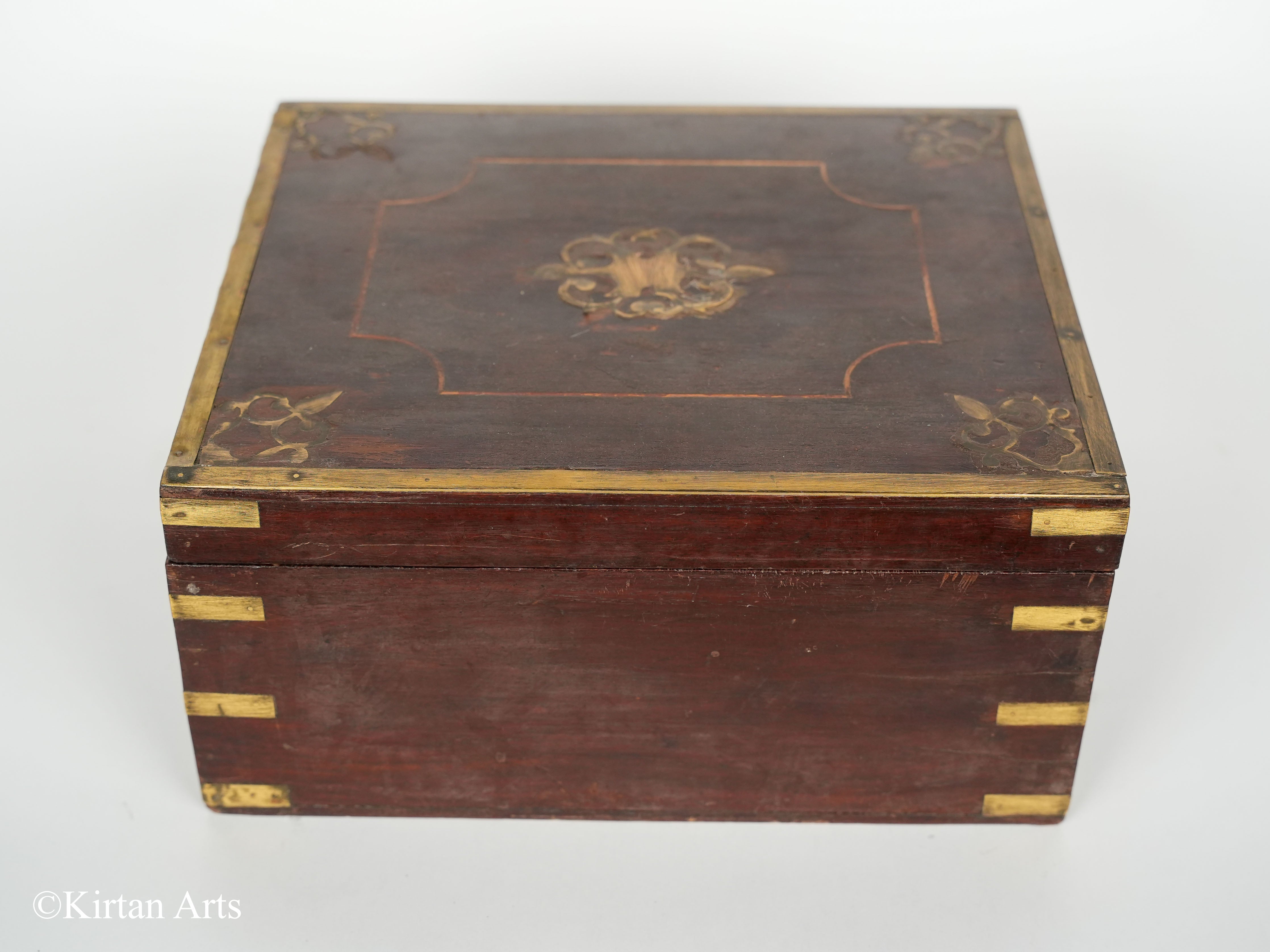 Antique Cash Box with brass work – Kirtan Arts