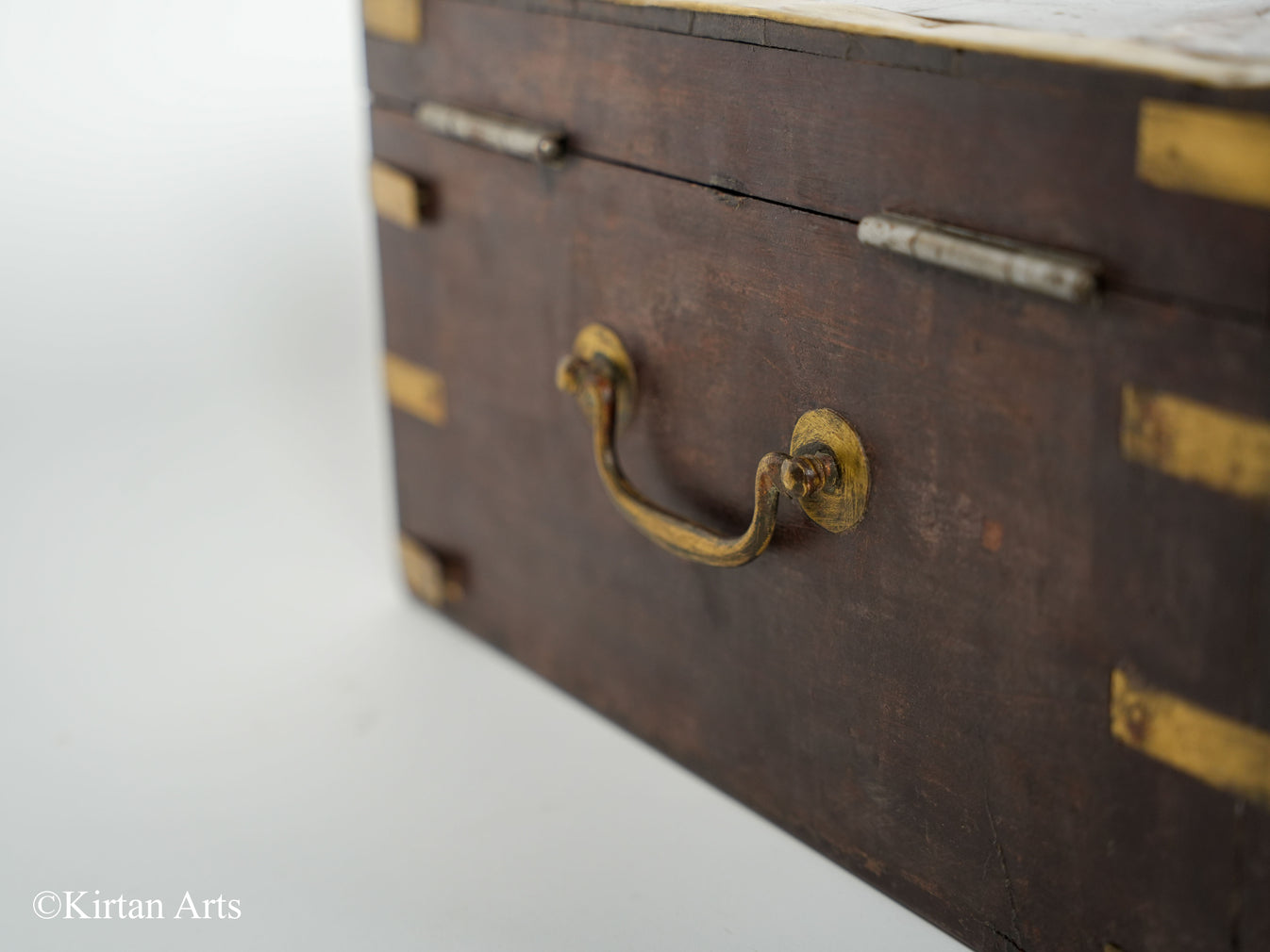 Antique Cash Box with brass work – Kirtan Arts