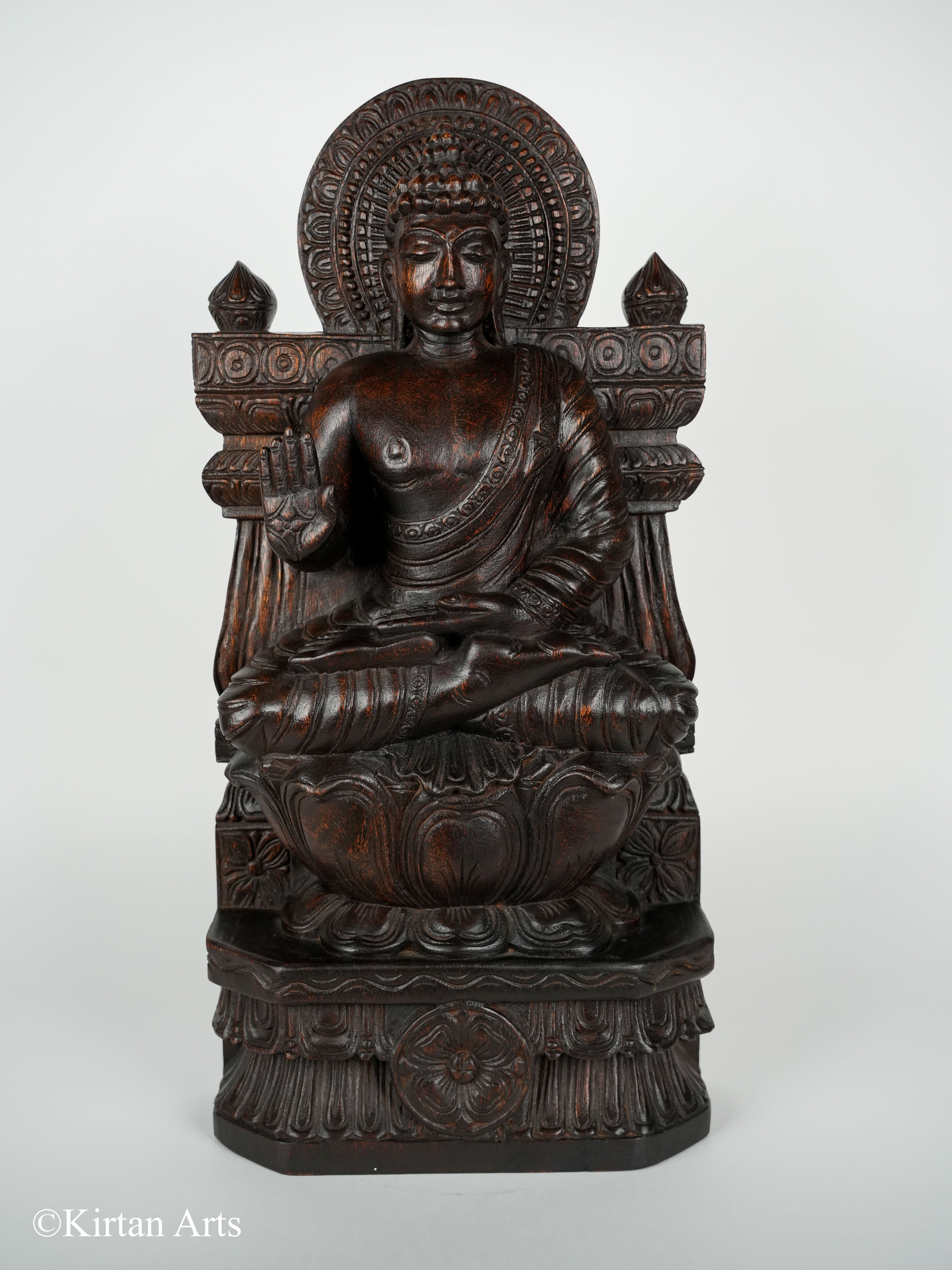 Wood Carved Buddha 24" – Kirtan Arts