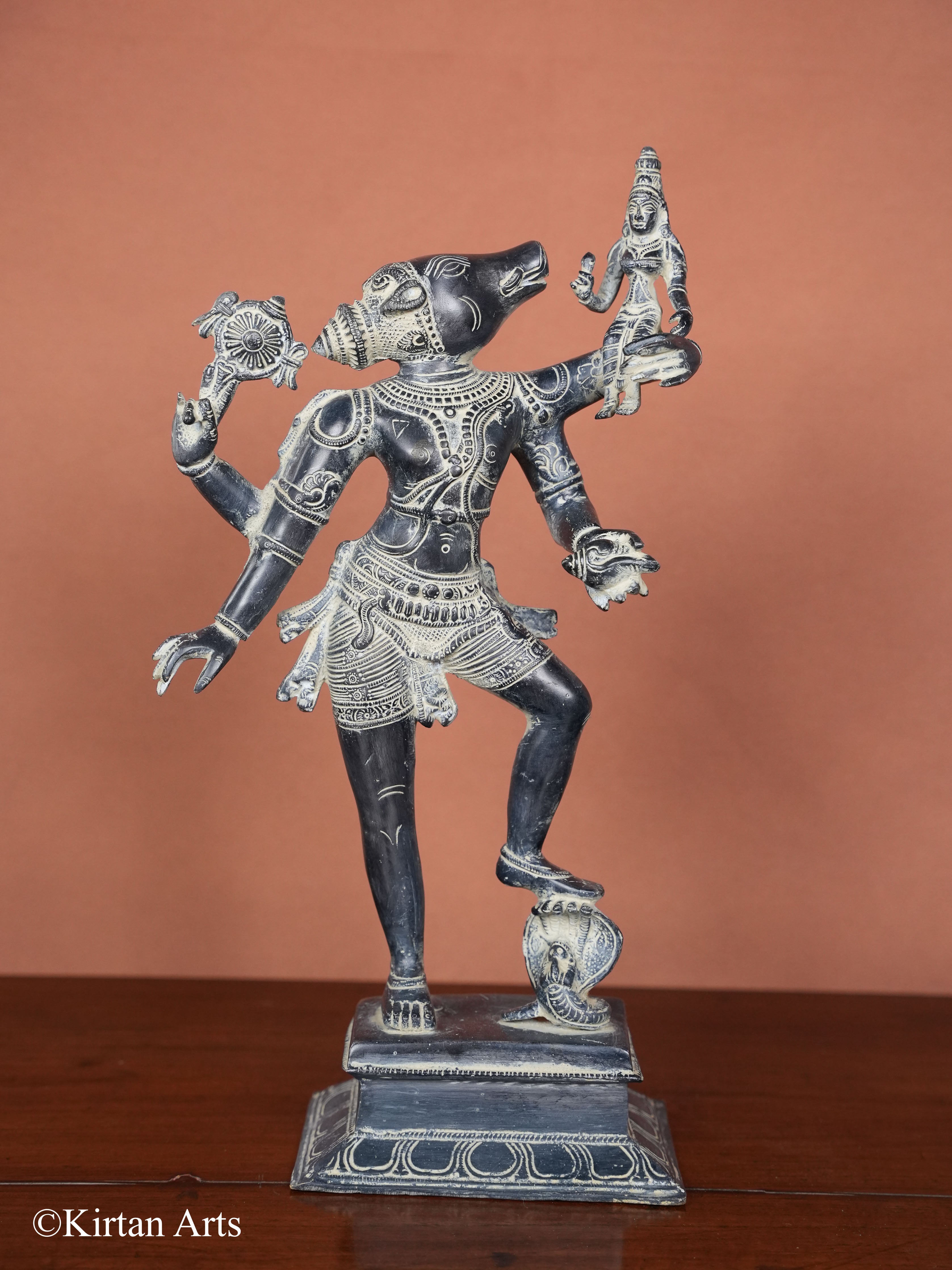 Brass Varaha Lakshmi Stone Finish 18" – Kirtan Arts