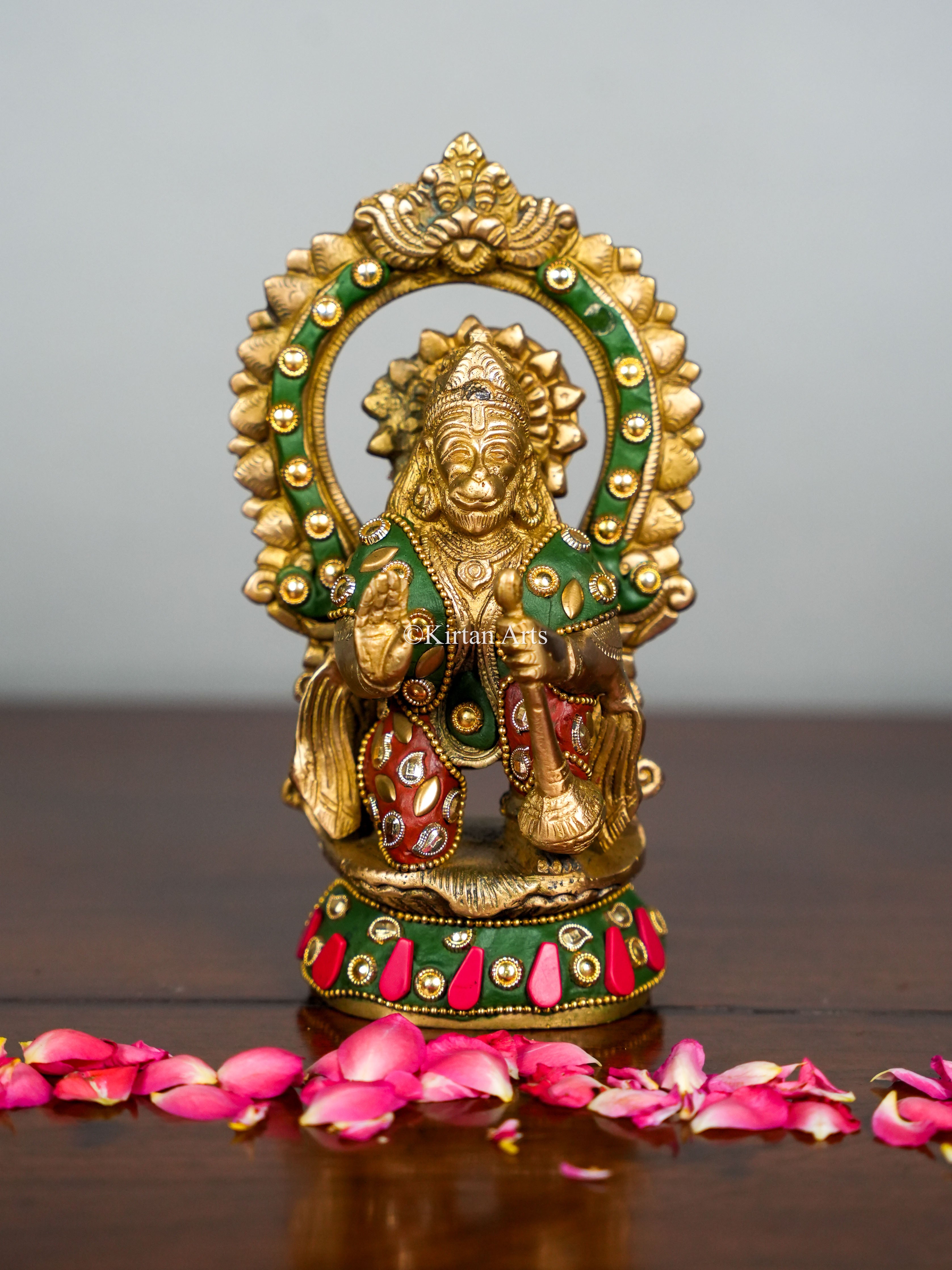Brass Lord Hanuman Stonework 7" – Kirtan Arts