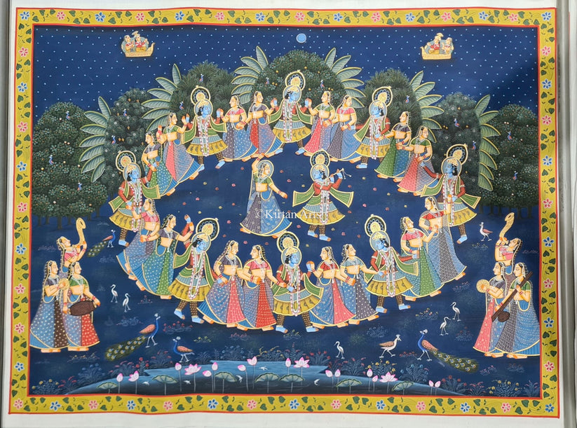 Lord Krishna Raslila Pichwai | 3x4 ft – Kirtan Arts